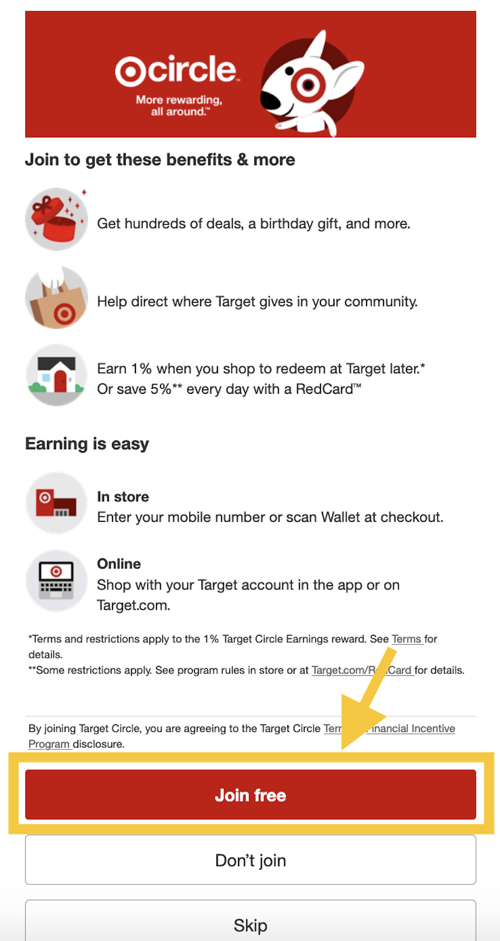 ターゲットの会員になって1％キャッシュ・バックやクーポンをゲットしよう！